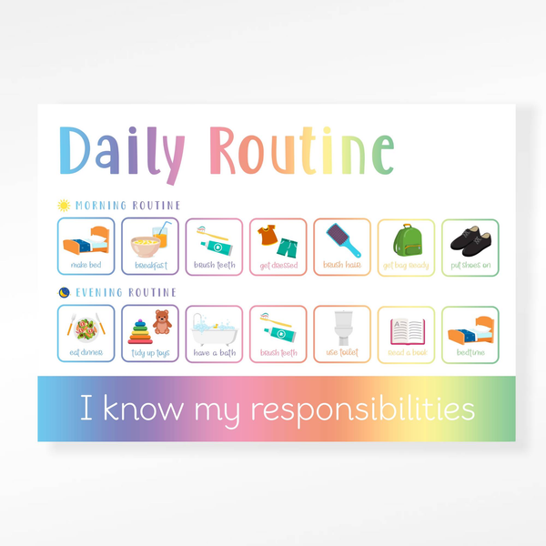 Children's Daily Routine Chart (Morning and Evening Routine) – Little ...