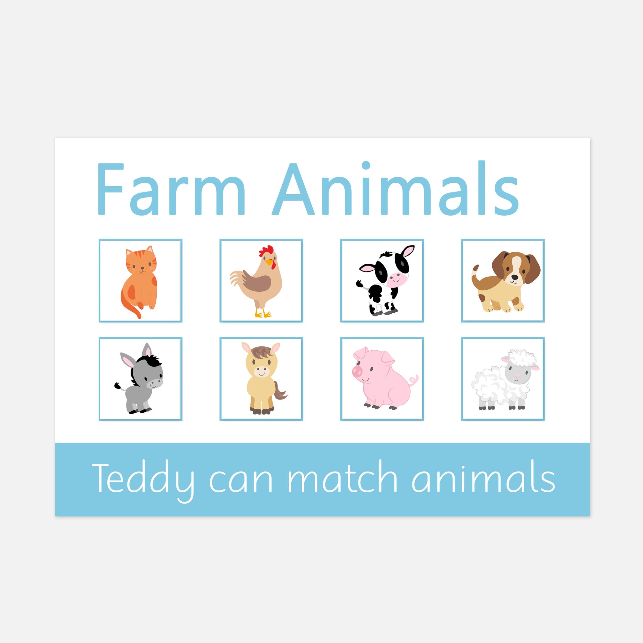 Personalised Farm Animal Learning Mat – Little Boo Learning