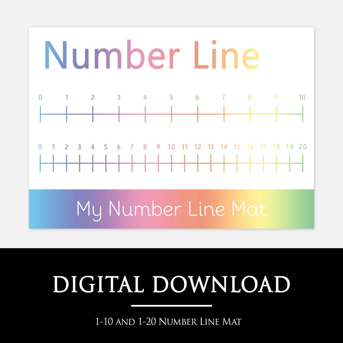 1-10 and 1-20 Number Line Mat | Digital Download by Little Boo Learning