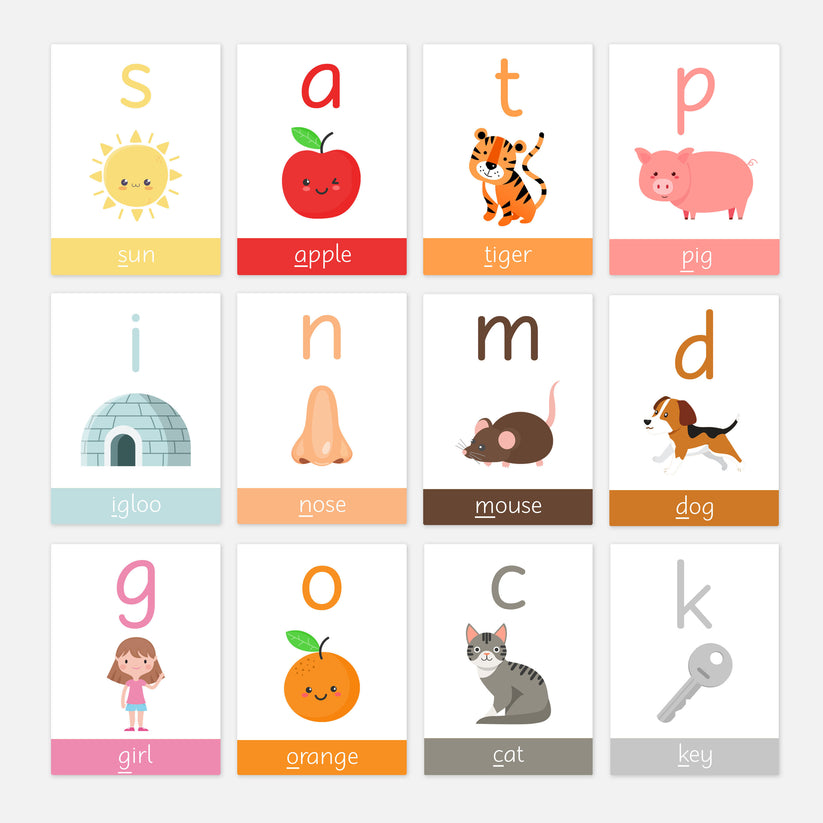 Phonics Phase 2 EYFS Pre-School Flashcards | Early Years Resources ...